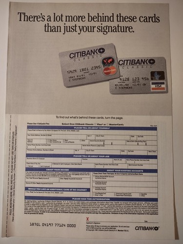 Vintage 1990s Print Advertisement Citibank Classic More Behind These ...