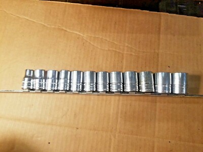 Snap-on TWM 1/2" Drive 6 Point 12mm-24mm Flank Drive Shallow Socket Set ...