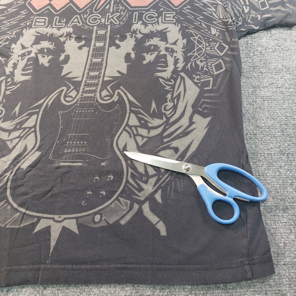 AC/DC 2008 BLACK ICE SHIRT Band Concert Tour ANGUS YOUNG Guitar SG Tee ...