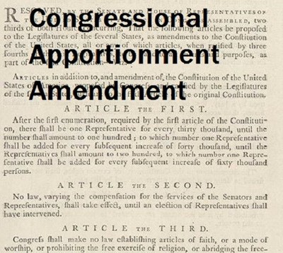 Congressional Apportionment Amendment.com Ratified 1st Amendment Bill ...