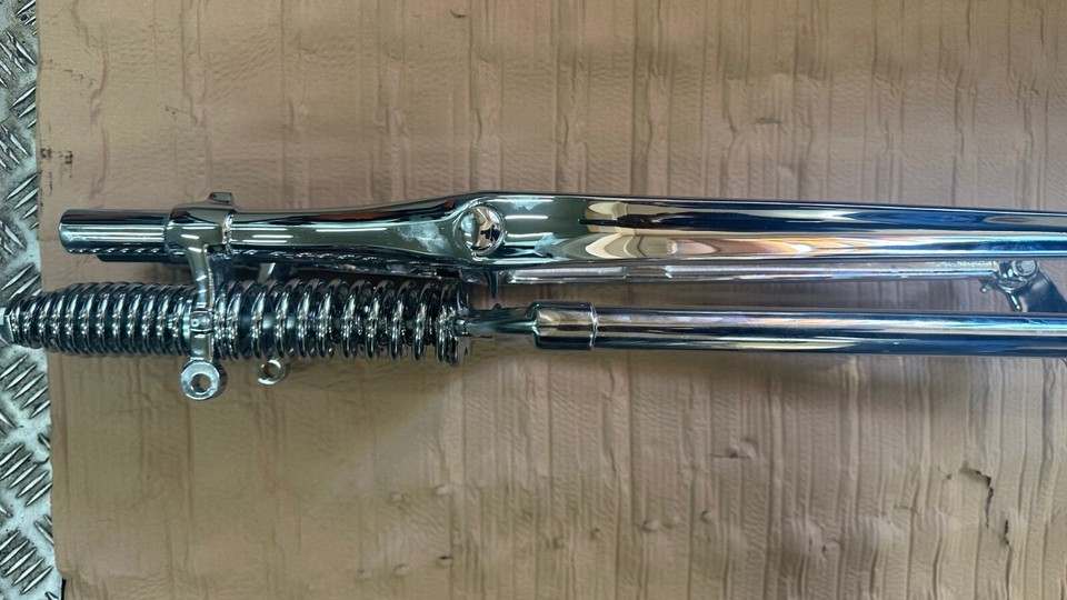 I-Beam Springer Forks offset for Harley Big Twins, all Chrome | eBay