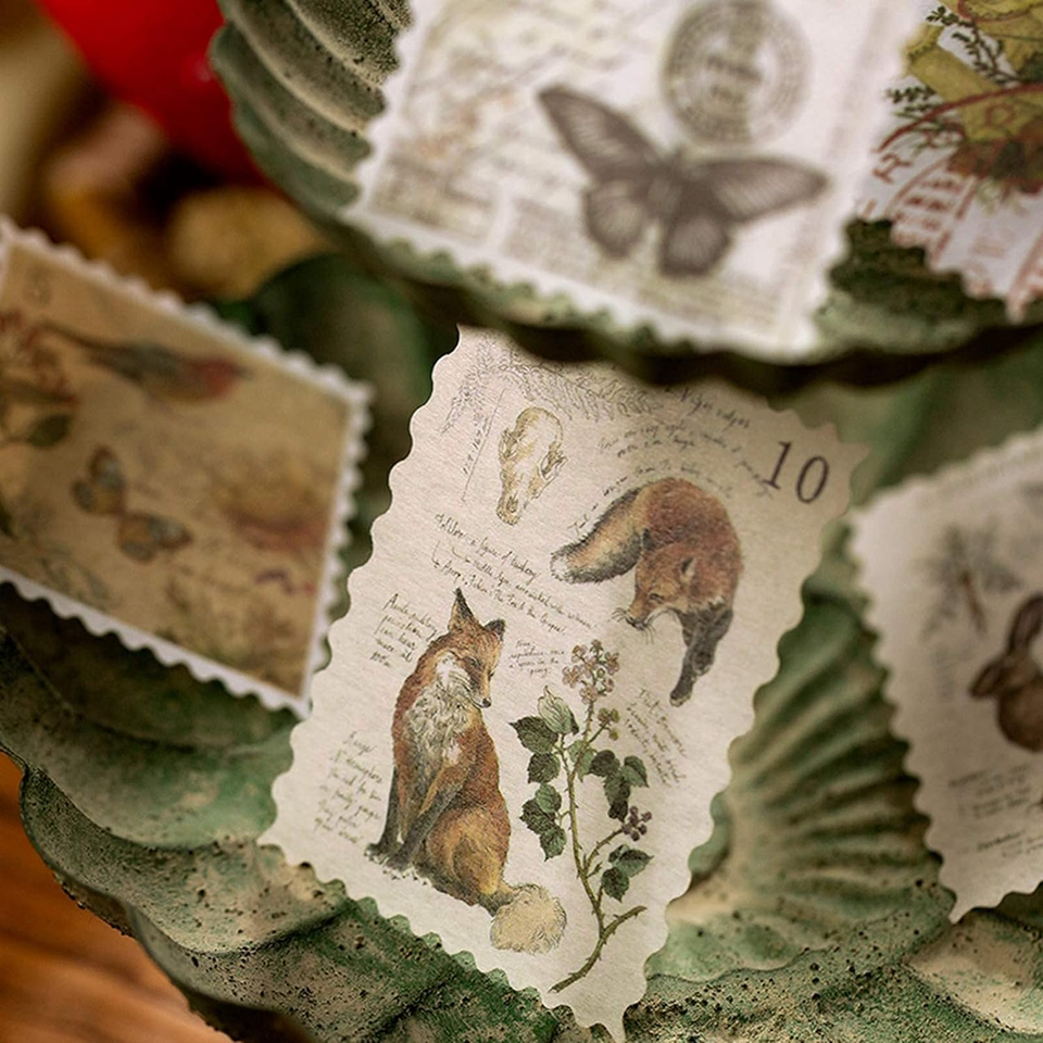 60Pcs Vintage Postage Stamp Stickers, Aesthetic Sticker for ...