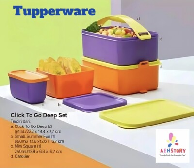 Tupperware Click To Go Stackable Containers – Lunch, Picnic & Meal ...