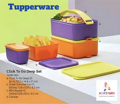Tupperware Click To Go Stackable Containers – Lunch, Picnic & Meal ...