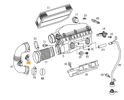NEW GENUINE MERCEDES BENZ MB OM612 ENGINE AIR INTAKE SENSOR A6110160630 ...