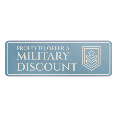 Standard Plus Proud to Offer A Military Discount Wall or Door Sign | eBay