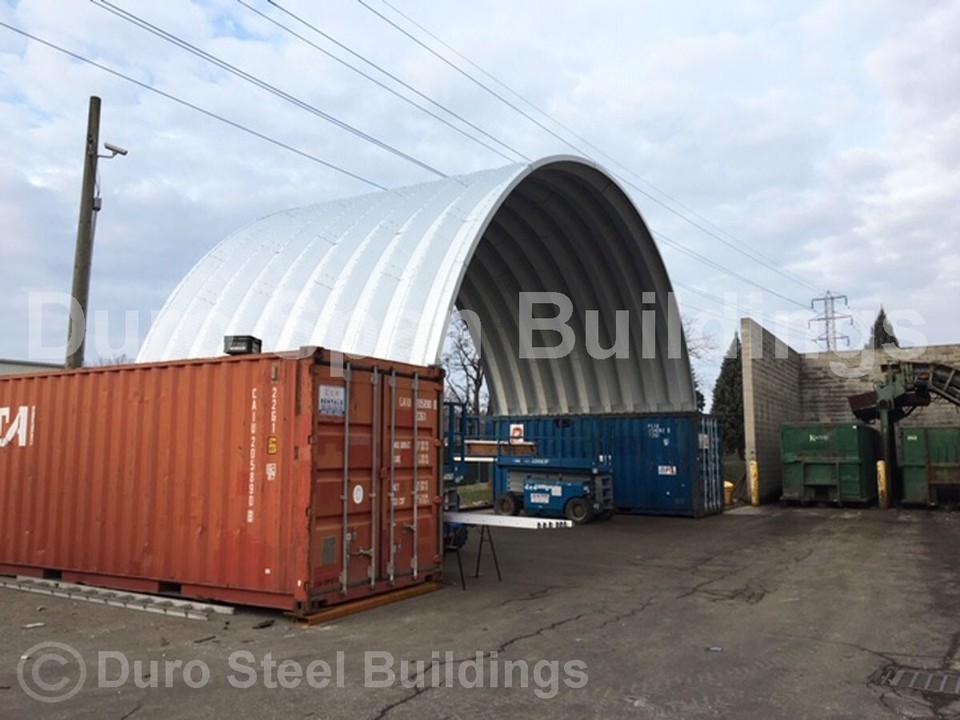 DuroSPAN Steel 30x80x14 Metal Building Shipping Container Cover Open ...