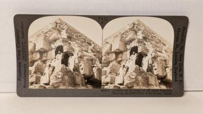 a355, Keystone SV, Ascending the Great Pyramid, Egypt; T473-9869T, 1930 ...