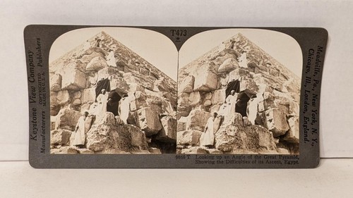 a355, Keystone SV, Ascending the Great Pyramid, Egypt; T473-9869T, 1930 ...