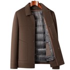 100% Sheep Wool Jacket Short Mens New Winter Thickened Down Lining ...