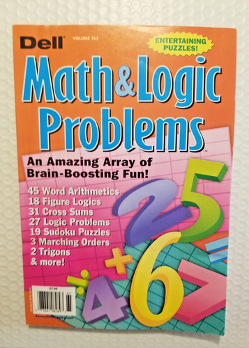 Math & Logic Puzzles Book Volume 165 Dell Penny Press Brain Boosting ...