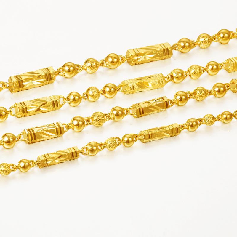 2024 New gilding Gold 8mm Rope Chain Diamond Cut Pendant Necklace 60cm ...