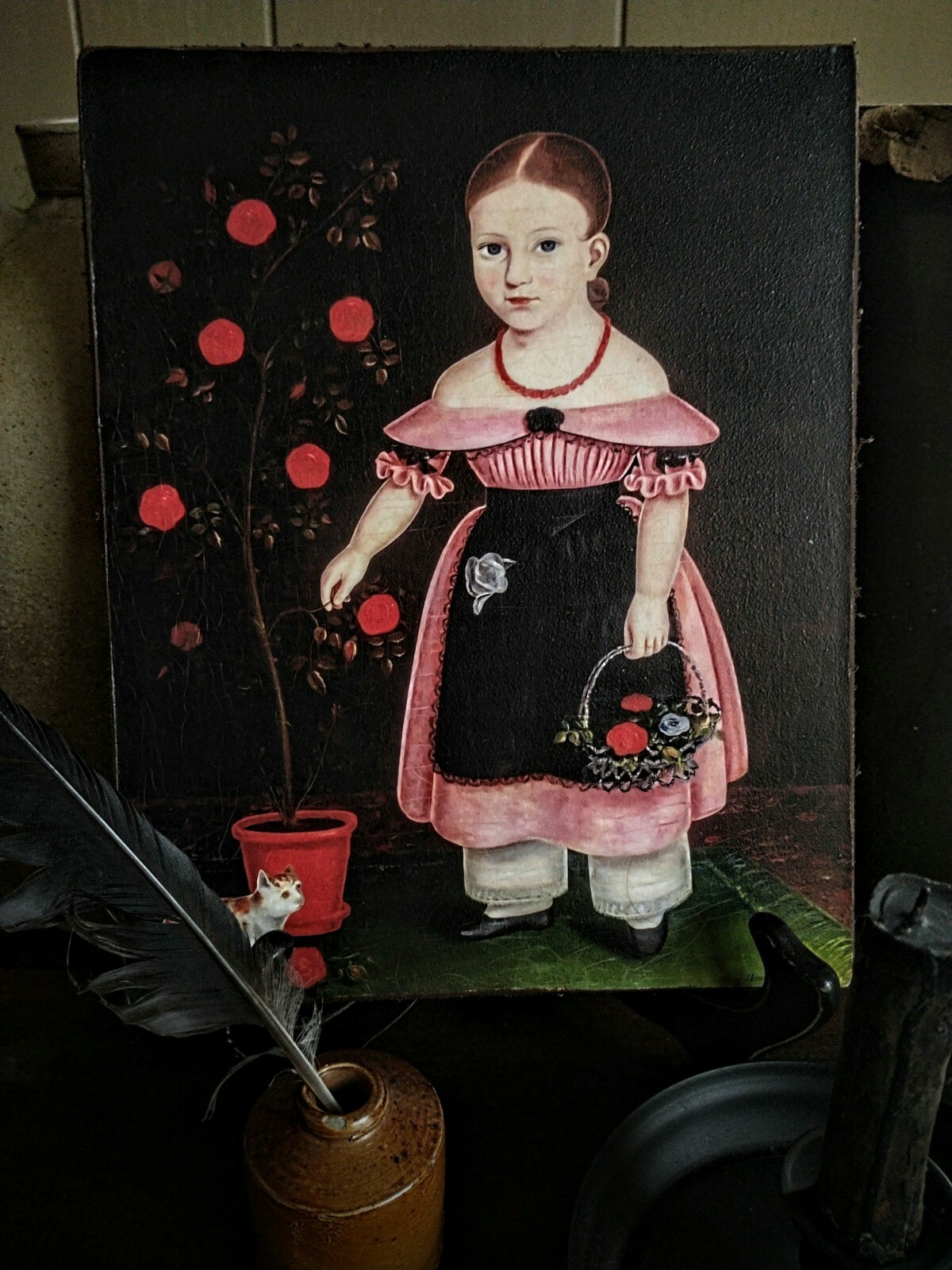 Colonial Reproduction Portraits on 8x10 Canvas Primitive Folk Art Early ...