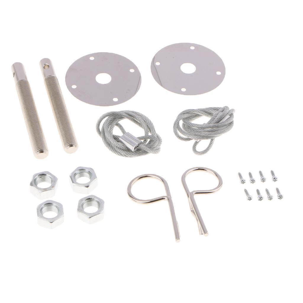 Universal Aluminum Alloy Mount Bonnet Hood Latch Kit Set | eBay