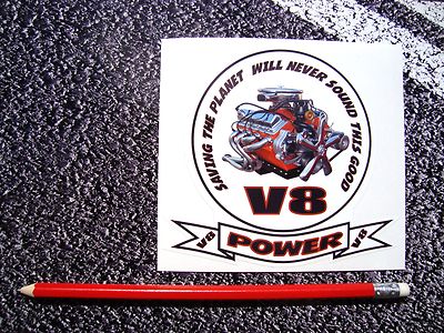 x1 V8 Stickers Funny V8 American Hot rod Pontiac Mustang Corvette ...