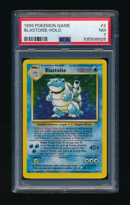PSA 7 BLASTOISE HOLO 1999 POKEMON BASE SET UNLIMITED #2/102 *NEAR MINT ...