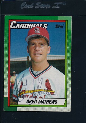 1990 Topps #209 Greg Mathews Cardinals Signed Auto *20170 | eBay