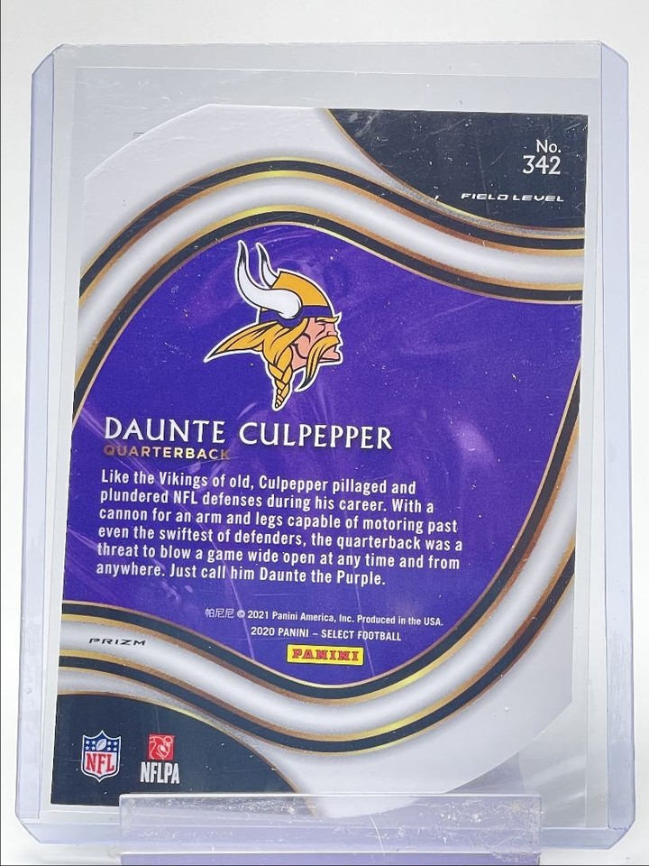 DAUNTE CULPEPPER 2021 SELECT FIELD LEVEL BLUE DIE CUT VIKINGS Q5084 | eBay