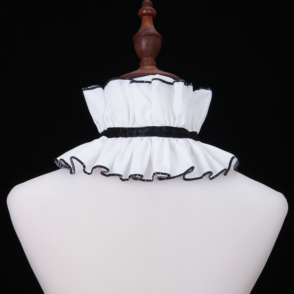 Halloween Ruff Collar Multi-layer Neck Ruff Victorian Edwardian Ruffle ...