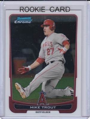 MIKE TROUT ROOKIE CARD Bowman Chrome MLB RC Baseball Los Angeles Angels ...