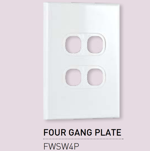 10 X Vynco Vertical Wall Light Switch Outlet 4 Four Gang Cover Plate ...