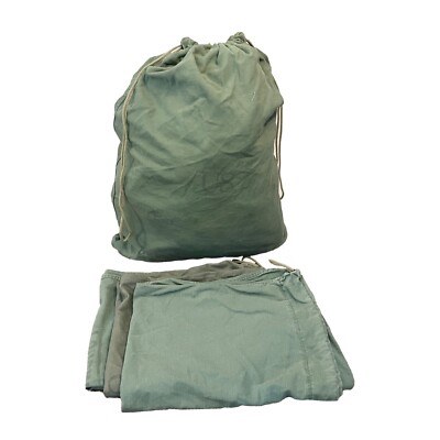 US Army BARRACKS BAG OD Green 100% Cotton Large Laundry Bag Military ...