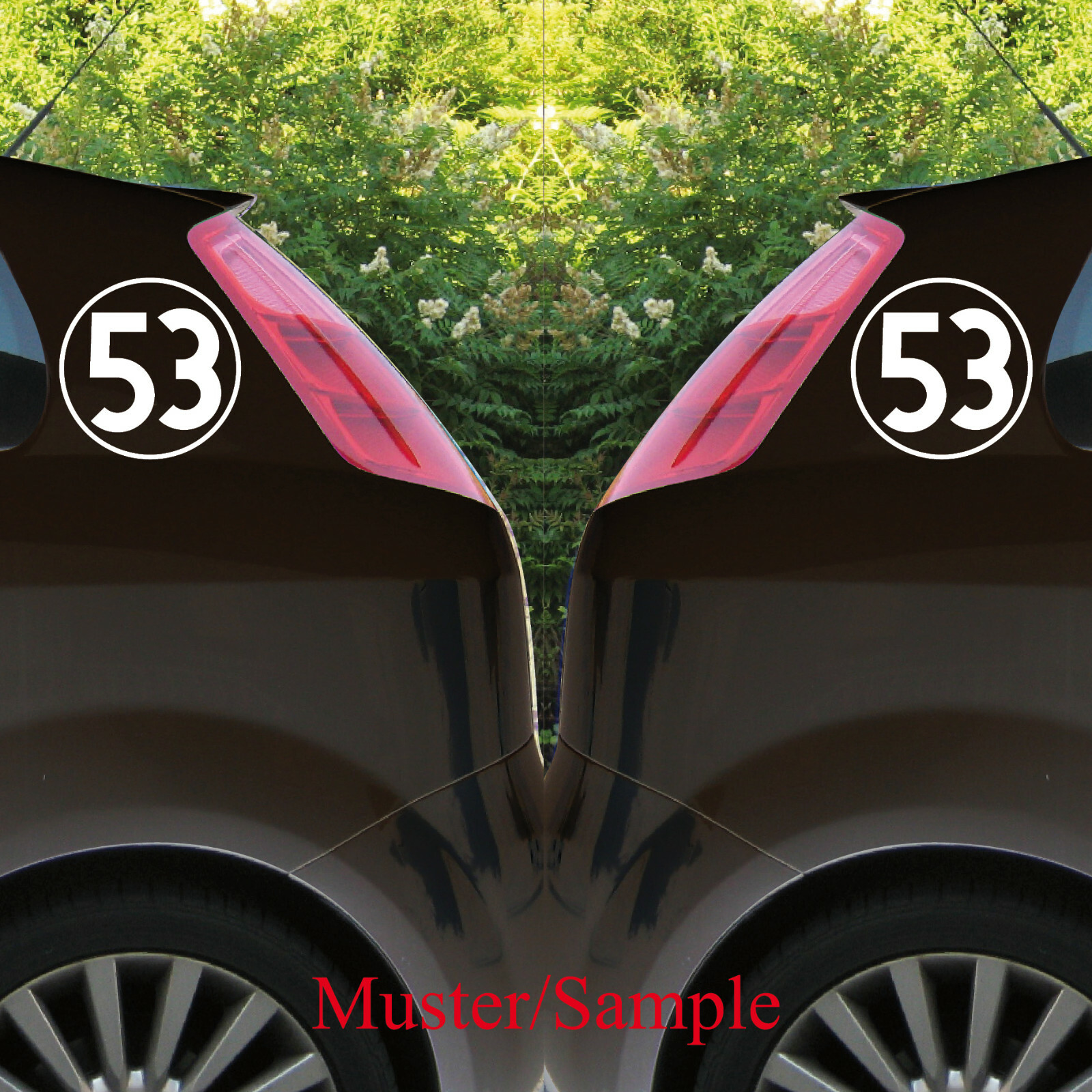 Sticker Tattoo 53 White 20cm Car Film Racing Start Number Herbie No | eBay