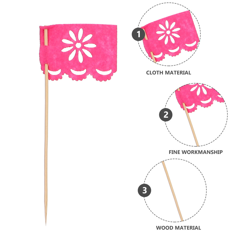 Mexican Fiesta Cake Decorations 24pcs Mini Paper Flags | eBay