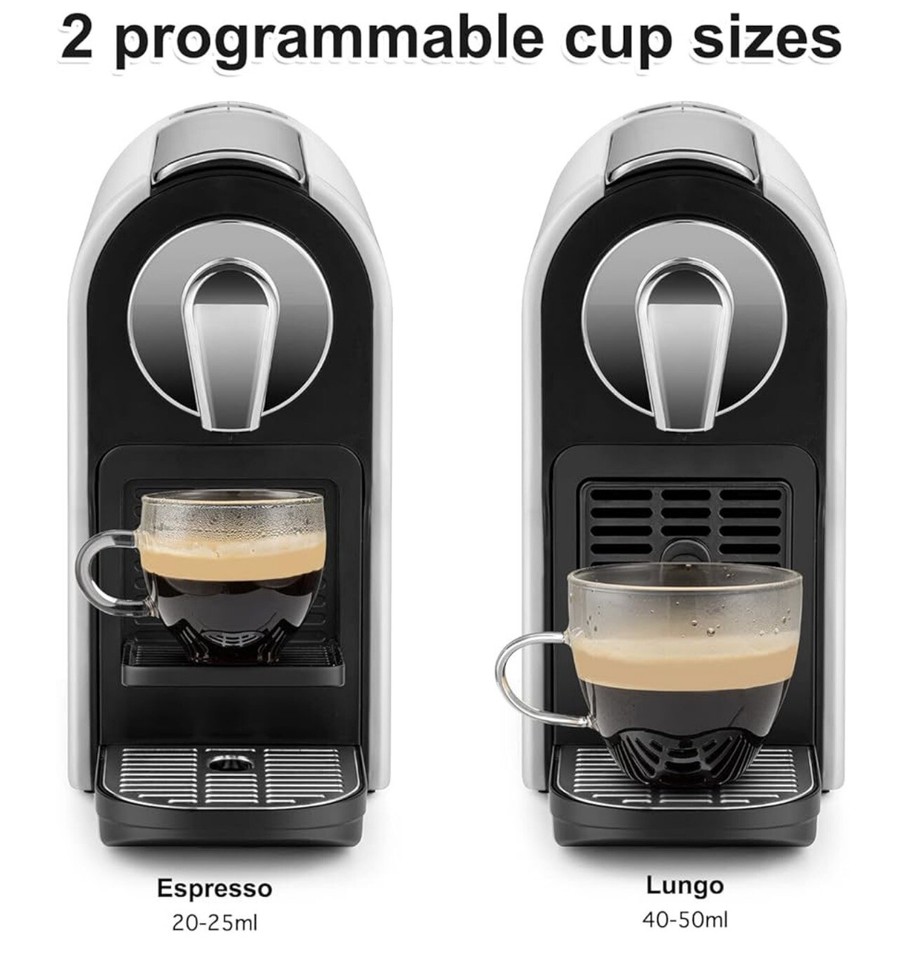 Espresso Pod Machine for Home, Compact Capsule Coffee Maker White ...