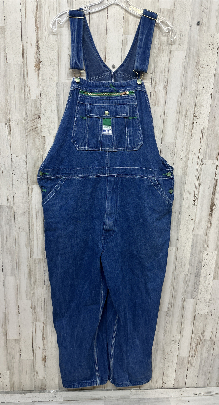 Vintage Liberty Overalls 42x28 Blue Mens Denim Bib Je… - Gem