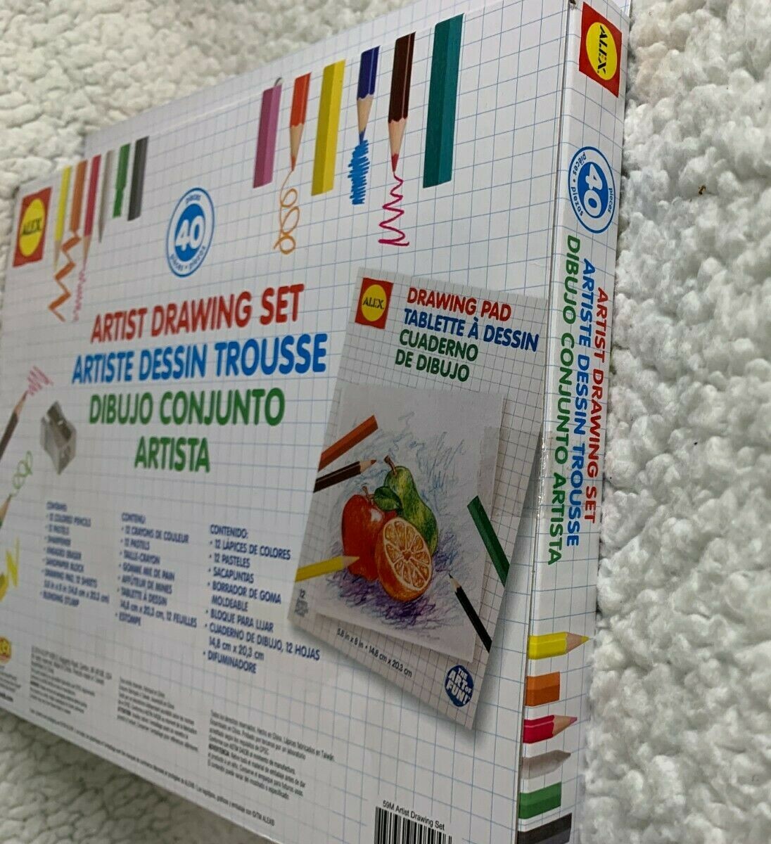 Alex Art Set Kids Piece Drawing Artist 40 Piece Kit Pencils & Pastels ...