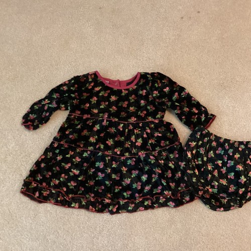 CORNELLOKI GIRLS 6-12 MONTH VELOUR DRESSY DRESS WITH DIAPER COVER PANTS ...