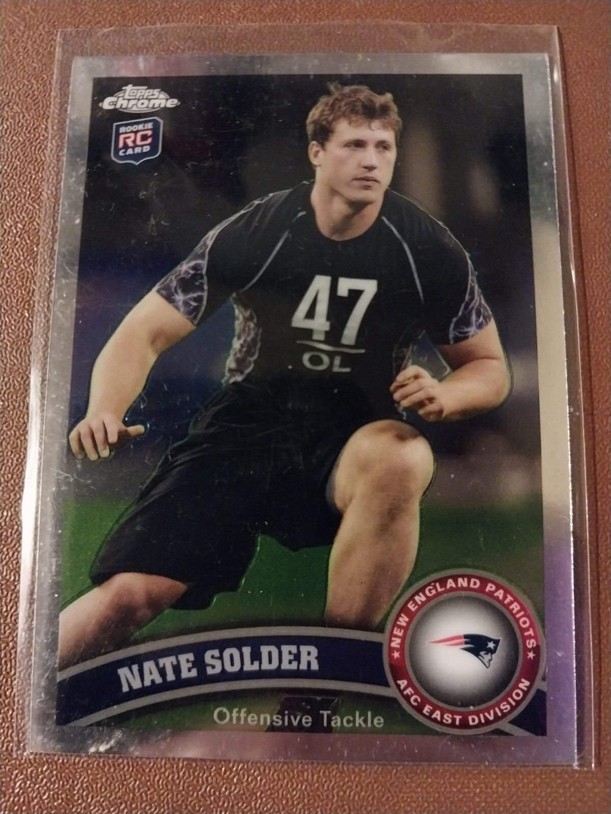 2011 NATE SOLDER TOPPS CHROME NFL ROOKIE RC CARD #215 NEW ENGLAND ...