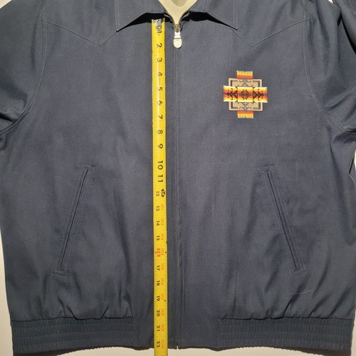 Pendleton Chief Joseph Pattern Bomber Jacket Size L Blue Full Zip | eBay