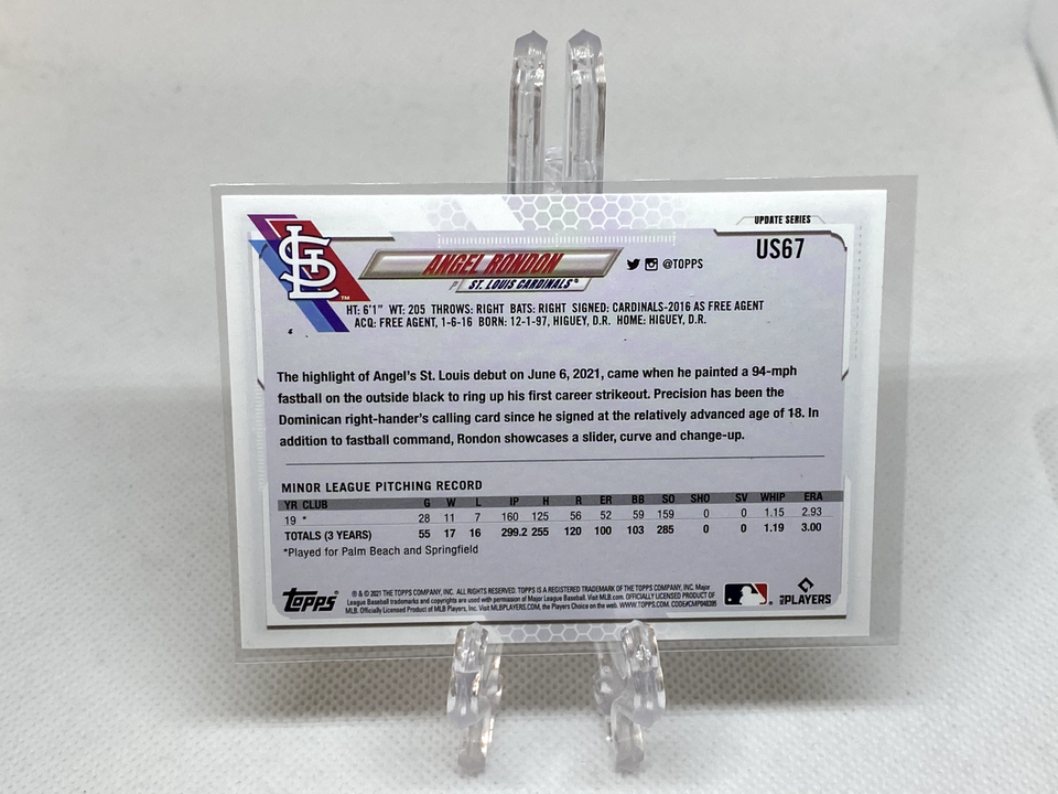 2021 Topps Update Series Baseball Angel Rondon RC #US67 Rainbow Foil ...