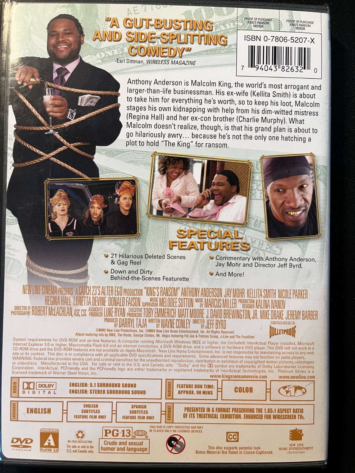 King's Ransom (DVD, 2005) Anthony Anderson Regina Hall Jay Mohr Nicole ...
