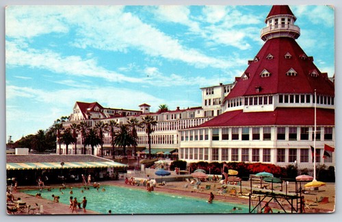Coronado California~Hotel Del Coronado Swimming Pool~1950s Postcard | eBay