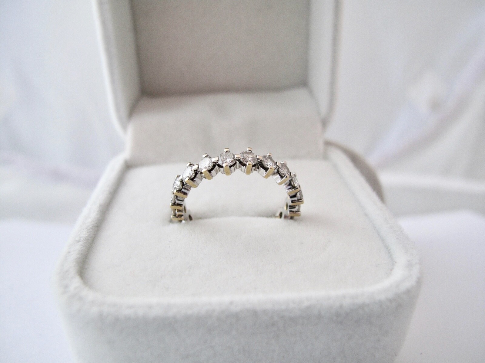 MEMORY RING mit 1,40ct. BRILLANTEN TW/IF-VVS 750 /18 KARAT WEISSGOLD Gr ...