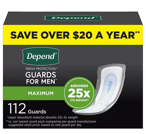 Depend Super Absorbent Incontinence Guards for Men, Maximum Absorbency ...