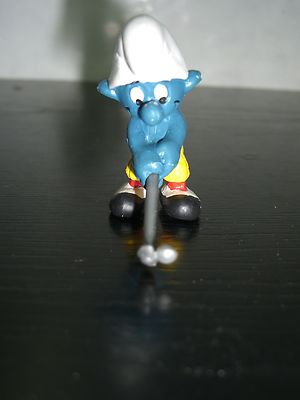 1979 VINTAGE PEYO SCHLEICH SMURFS golfer golf smurf MINI FIGURE | eBay