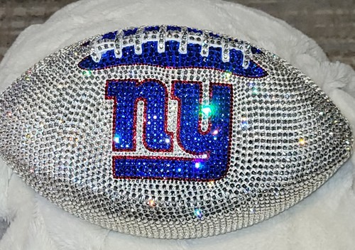 New York Giants OFFICIAL SIZE SWAROVSKI CRYSTAL FOOTBALL,NFL bling ...