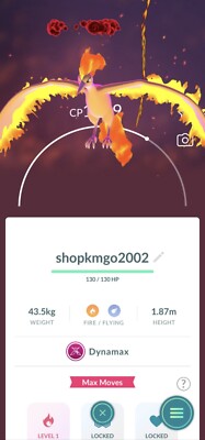 Non Shiny Dynamax Moltres Pokémon- Read Description | eBay