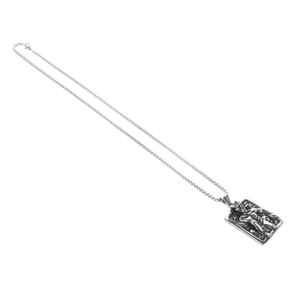 Demon Horns Mask Necklace Satanic Jewelry Baphomet Card Chain for Men ...