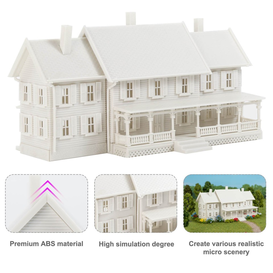 Evemodel N Scale Model Dwelling House Kit Not-built Two-story Three ...