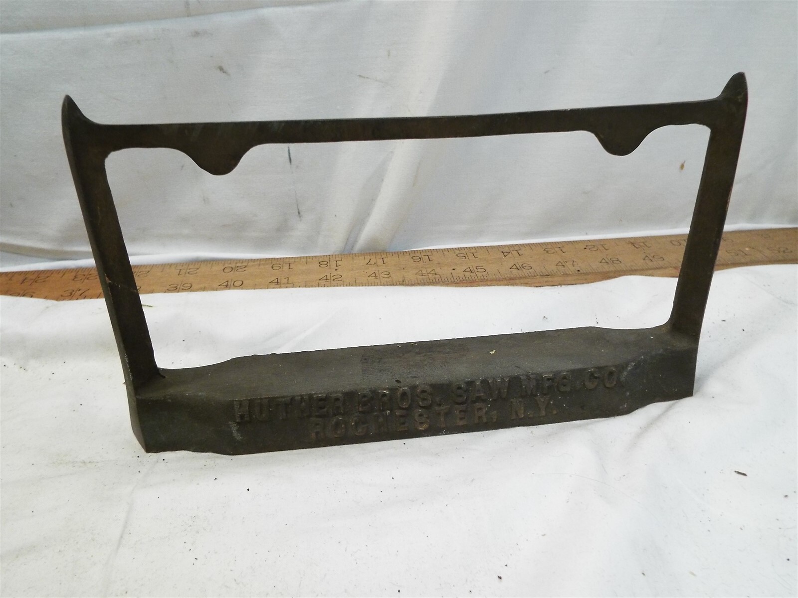 Antique Huther Bros Saw Hardware Store Advertising Display Sign Stand ...