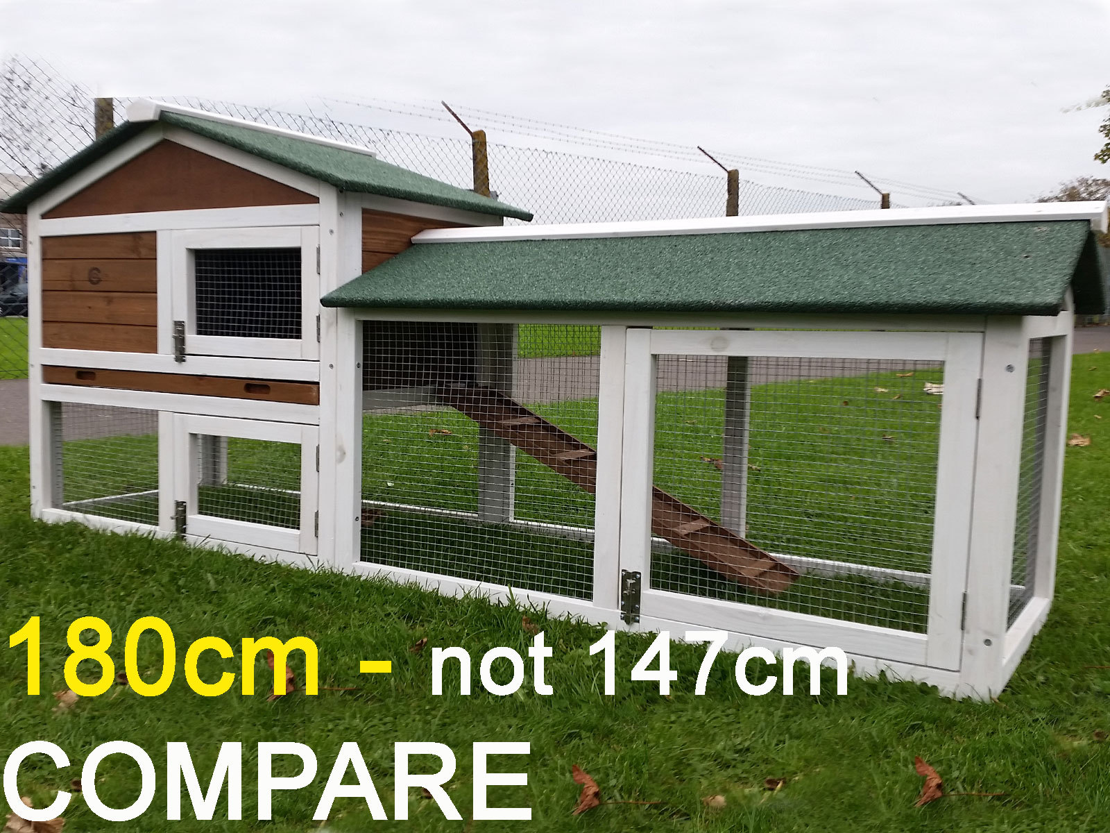 LARGE RABBIT HUTCH GUINEA PIG HUTCHES RUN LARGE 2 TIER DOUBLE DECKER ...