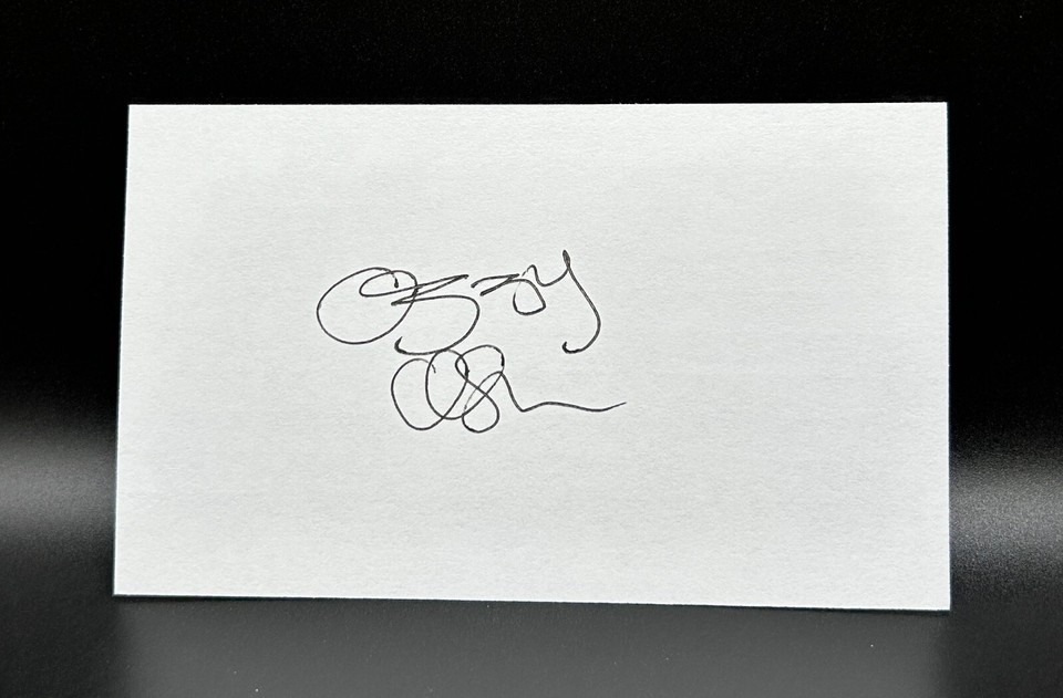 Ozzy Osbourne Legendary Singer Original Signed Autograph 3x5 Index Card ...