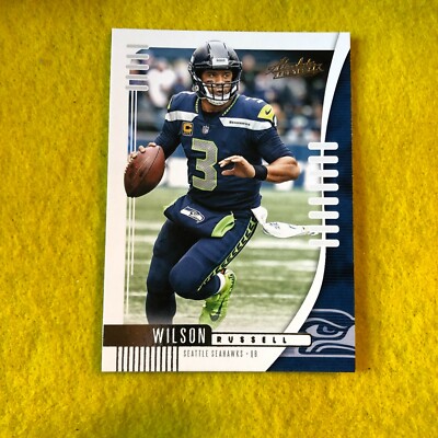 RUSSELL WILSON , SEAHAWKS, 2019 PANINI ABSOLUTE SILVER FOOTBALL CARD ...