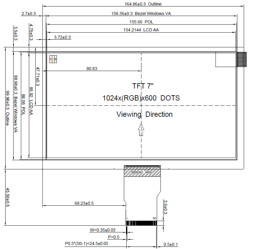 7"inch TFT LCD Display w/HDMI+VGA+Video AV Driver Board 1024X600 ...