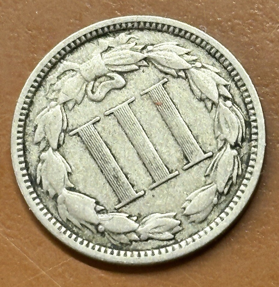 1876 3 Cent Nickel 3c VF Very Fine Coin Better Date - TCCCX | eBay